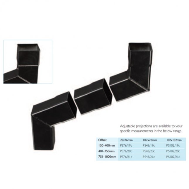 Offsets - Square Aluminium Downpipes - Stormguard Aluminium Rainwater ...